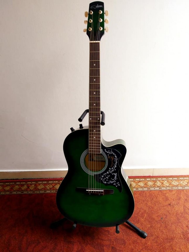 Guitarra electroacustica verde | Importaciones Luna Peru